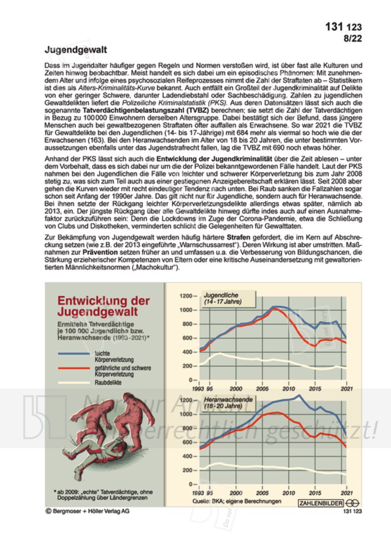 Entwicklung der Jugendgewalt | Strafrecht | Recht | Deutschland | Zahlenbilder