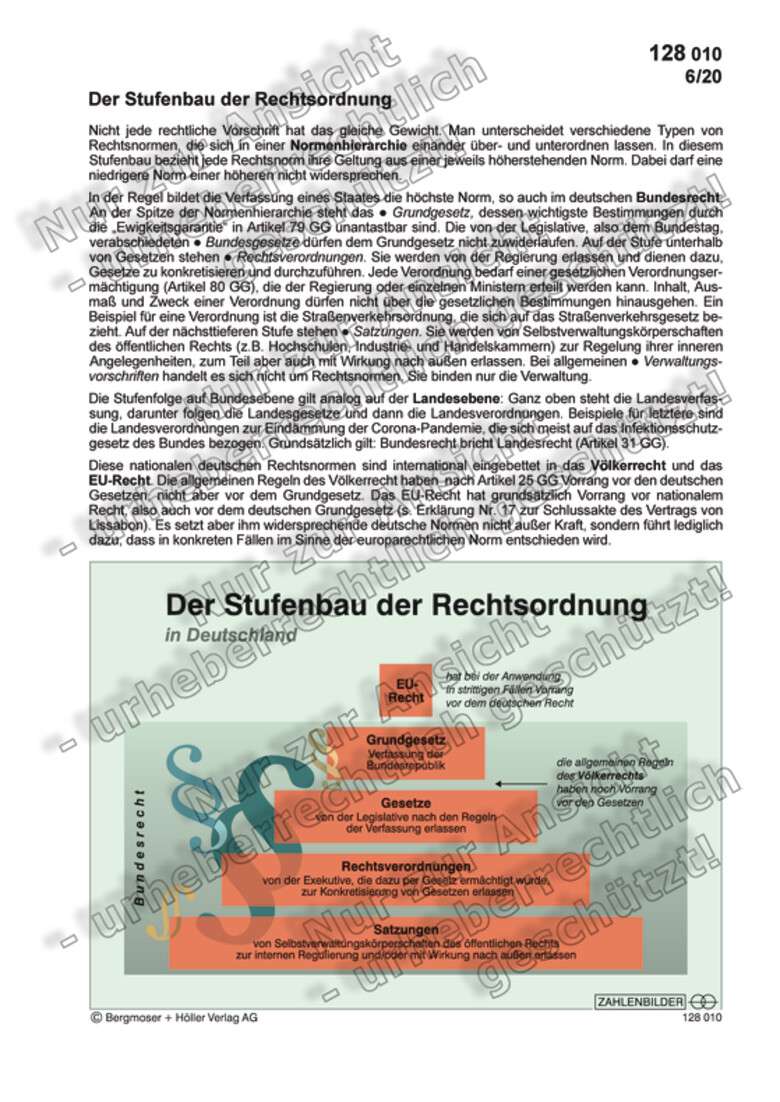 Der Stufenbau der Rechtsordnung in Deutschland | Allgemein | Recht ...
