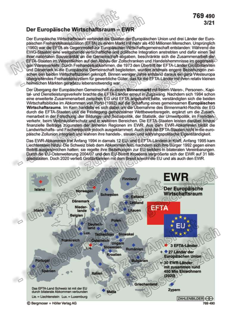Der Europäische Wirtschaftsraum - EWR | Institutionen, Recht ...
